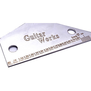 Jiayouy 4Pcs Luthier Tools Set Dual Scale Guitar Neck Notched Straight Edge String Action Gauge Ruler Fret Rocker Fret Leveling Beam for Guitar and Bass Setup Tool Stainless Steel