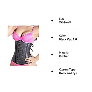 Lady Slim Fajas Colombianas Reductoras Y Moldeadoras para Mujer Underbust Latex Waist Trainer Hourglass Body Shaper for Women Black V2 2XL