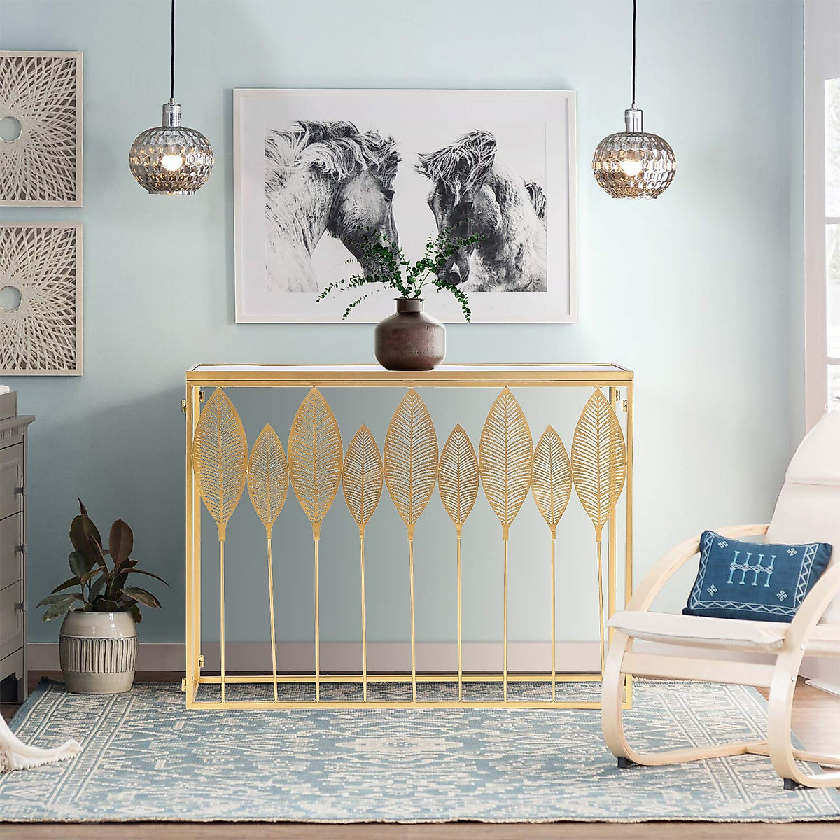 Joveco Console Table Set of 2- Gold Thin Sofa Table- Metal Slim Console Tables Behind The Sofa Couch- Modern Narrow Accent Sofa Tables for Entryway Living Room Hallway and Bedroom