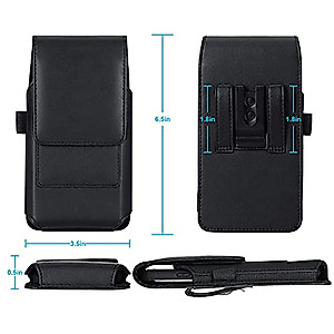 Mopaclle Phone Holster for Samsung Galaxy A12/A52/A53/A71/A73/ A03s A04s/ Note 20 Ultra Note 8 9/ S22 Plus S23+/14 Plus 11 Pro Max, Leather Belt Clip Cell Phone Holster Pouch with ID Card Belt Holder