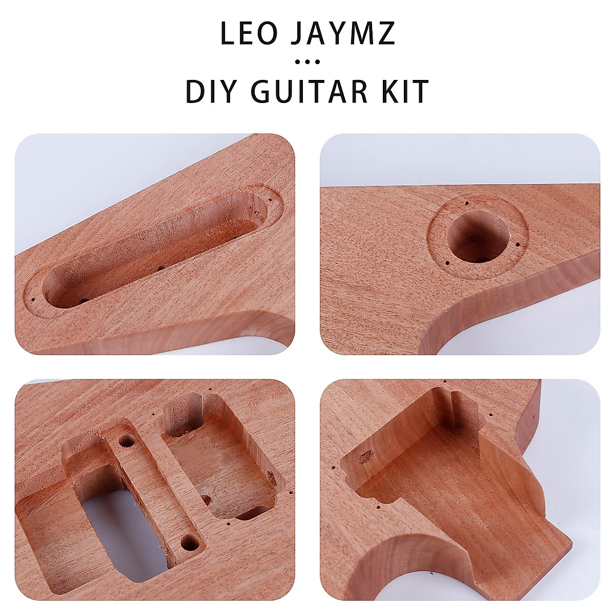 Leo Jaymz DIY Electric Guitar Kits with Mahogany Body and Neck - Laurel Wood Fingerboard and All Components Included (ML)