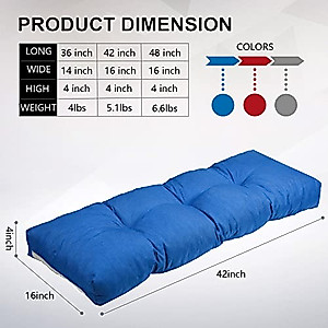 idee-home Tufted Memory Foam Bench Cushion for Outdoor Furniture, Non-Slip Indoor Outdoor Bench Cushion 42 inch, Porch Swing Cushions Bench Seat Pad, Fade & Water Resistant Patio Loveseat Cushion