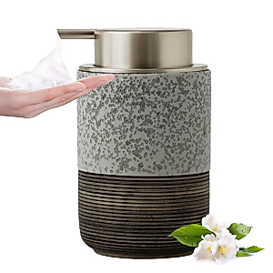 Ceramic Foam Hand Soap Dispenser, 12Oz Countertop Lotion Dispensers for Bathroom with Easy-to-Press Pump, Refillable Liquid Lotion Hand Soap Dispenser, Dish Soap Dispenser for Kitchen