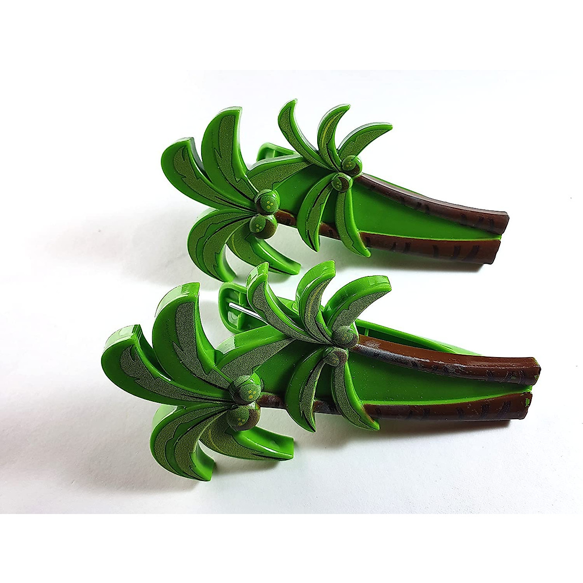 3 Pairs (6 Ct) Coconut Tree Style Beach Towel Clips Jumbo Size for Beach Chair, Cruise Beach Patio, Pool Accessories for Chairs, Household Clip, Baby Stroller by C&H Solutions