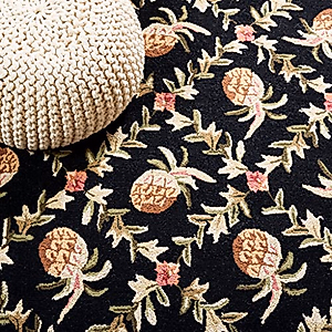 SAFAVIEH Chelsea Collection Accent Rug - 2' x 3', Black & Ivory, Hand-Hooked French Country Wool, Ideal for High Traffic Areas in Entryway, Living Room, Bedroom (HK164A)