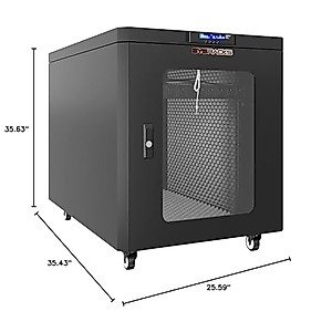 Soundproof Server Rack Quiet - Acoustic Sound Proof Server Cabinet - Up to 36% Noise Reduction - Locking Server Enclosure - Silent Networking Cabinet - Noise Sound Dampening Box (15U)
