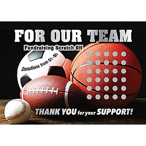 PROMO PRINTING GROUP, INC. For Our Team Fundraising Scratch Off Cards 1 - (20 Cards per Pack) - Raise $2,000. You Keep All the Profit!