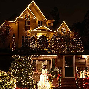 ROYAMY Outdoor Christmas String Lights 300 LED 105ft, IP55 Waterproof UL Certificated Suitable Outdoor Indoor Fairy Lights Halloween Garden Patio Wedding Trees Parties Decoration Warm White
