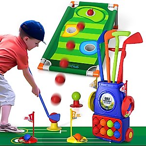 Bennol Upgraded Kids Toddler Golf Set, Indoor Outdoor Outside Golf Toys Gifts for 3 4 5 Year Old Boys, 3 4 5 Year Old Boys Toys Birthday Gifts Ideas, Outdoor Golf Set Toys Game for Kids Boys