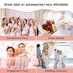 Lecone Bridal Shower Decoration, 5 Pieces Bride to be Sash and Veil Bride Headband Tiara Garter Bride Shower Decor Wedding Veil Hair Accessories