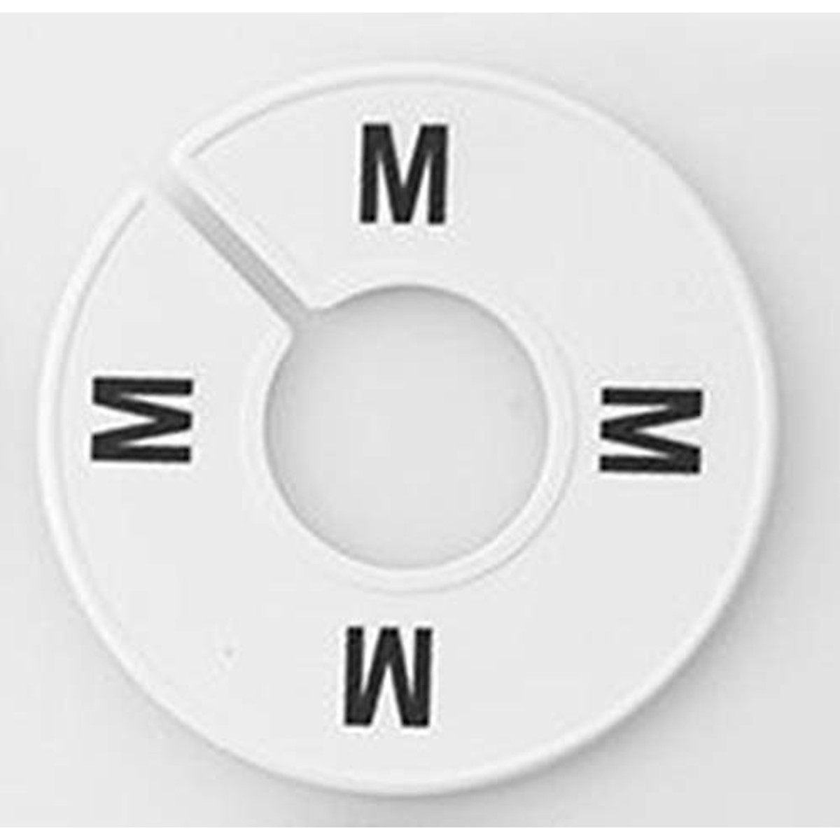 NAHANCO CWBKIT2 White Round Clothing Size Divider with Black Print for Home or Clothing Store, XS-XL, Kit of 25 (5 Sizes of 5 Each)