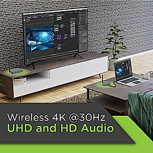 IOGEAR HDMI Wireless Video 4K HD TV Connection Kit - 4K@30Hz - Wireless 2.4/5GHz w/WPA-2 Encryption - Up to 100Ft - Mirror or Extend Mode - Win Mac OS iOS Android Chrome - GWKIT4K