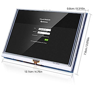 Longruner 5 Inch Touch Screen 800x480 TFT LCD Display for Raspberry Pi 3 2 Model B RPi 1 B B+ A A+ LSC5A (5 inch Touch Screen)