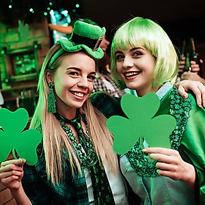 BriLove St Patricks Day Earrings Dangling Beaded Green Shamrock Layered Fringe Thread Chandelier Crystal Dangle Tassel Earrings for Women Emerald Color