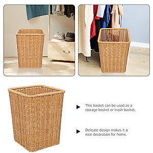 Cabilock Crevice Trash Can Magazine Basket Pastoral Style Garbage Bin Kitchen Trash Recycle Basket Bin Trash Basket Mini Garbage Can Toy Storage Bread Office Storage Basket Plastic