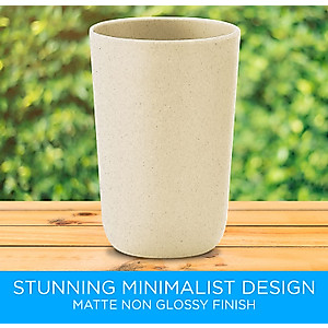 Modern Slim Bamboo Cream Kitchen Utensil Holder Caddy - Rust Proof and Dishwasher Safe Kitchen Utensil Holder for Countertop - Kitchen Utensil Organizer Crock - Great for Spoons, Tongs, Spatulas