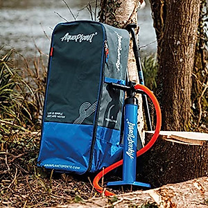 AQUAPLANET 10ft 6" x 15cm MAX Stand Up Paddle board kit. Air Pump with Pressure Gauge,Adjustable Aluminium Floating Paddle, Repair Kit,Heavy Duty Rucksack,Premium Leash & 4 Kayak Seat Rings