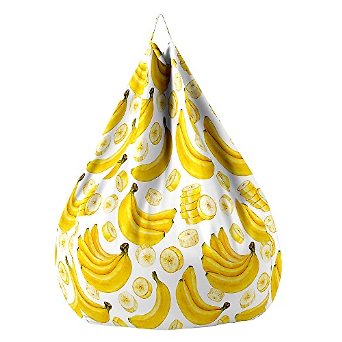 Lukery Bean Bag Chair for Adults (No Filler), 3D Fruits Bean Bag Cover, Stuffed Animal Storage Bean Bag Chairs for Kids, Comfy Bean Bags Cotton Beanbag Lazy Sofa (Banana,L/35.4x43.3'')