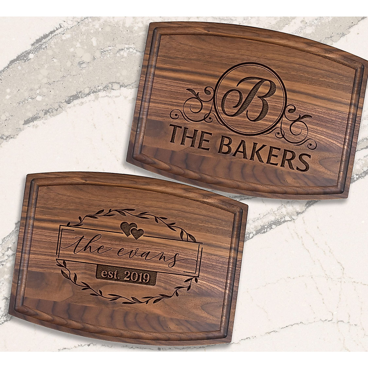 Personalized Charcuterie Board Custom Mr Mrs Cutting Board Arched Wood Engraved Walnut Cutting Board