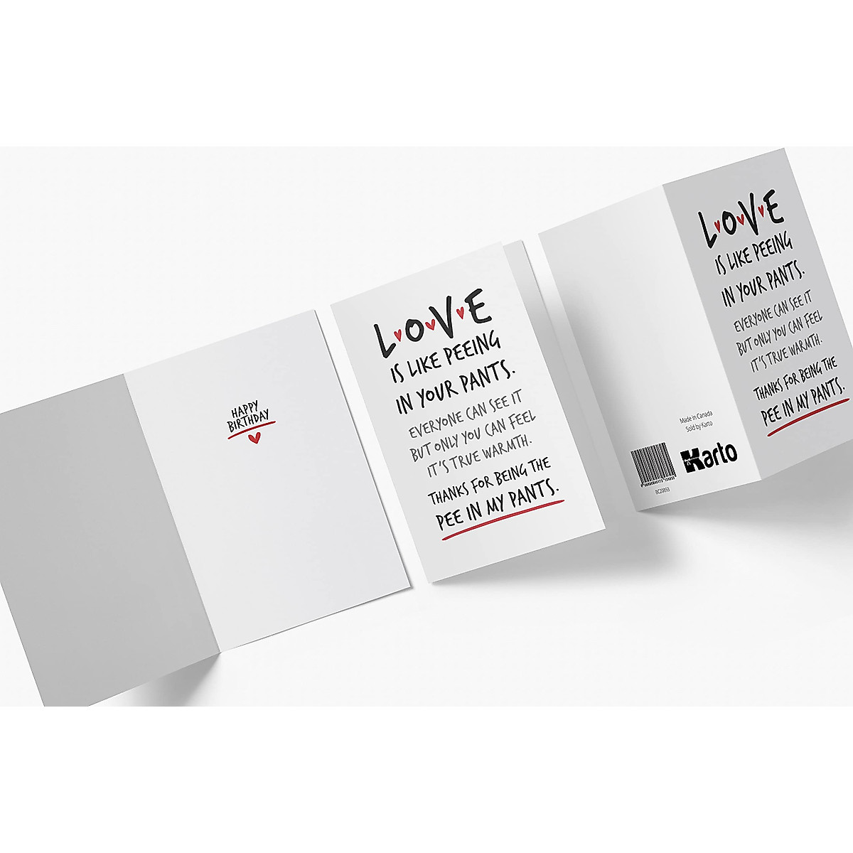 Karto Sweet Funny Birthday Card For Him Her, Large 5.5 x 8.5 Birthday Card For Husband Wife Girlfriend Boyfriend - P Love