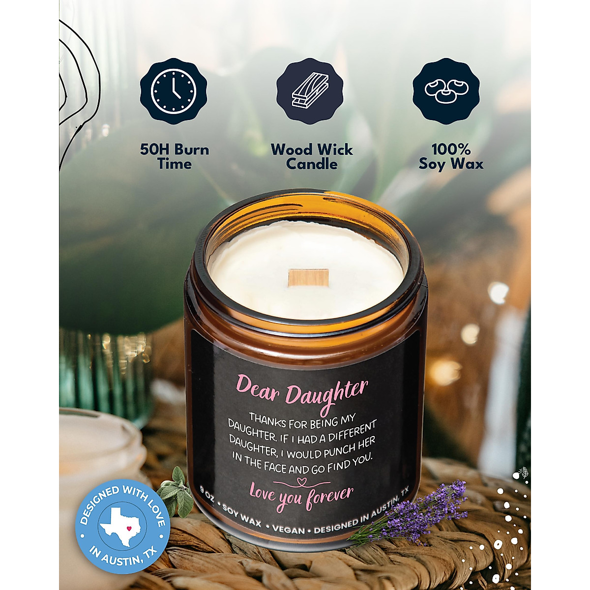 Funny Daughter Candle, Funny Daughter Gifts From Mom, To My Daughter Gifts From Dad, Daughter Gift From Mom, Birthday Gifts For Daughter Adult, Gifts For Daughters From Mothers, Daughter Birthday Gift