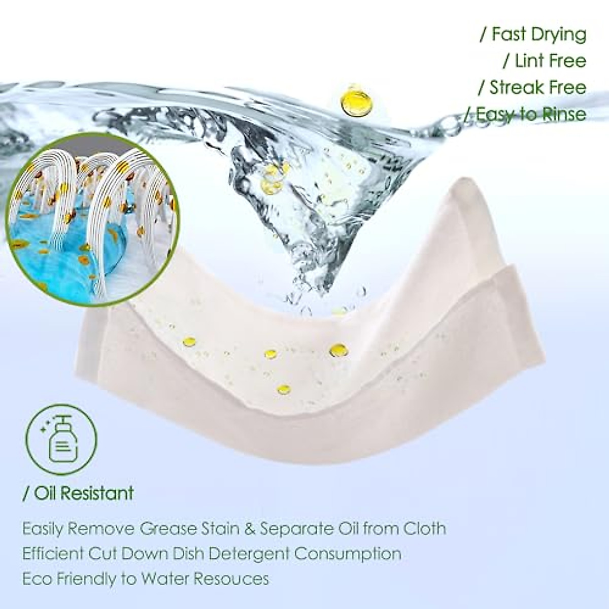 Dish Cloths 6 Pack, 10x14 inch Small Kitchen Washcloths for Washing Dishes, Lint Free Fast Dry Reusable Cleaning Cloth, Ultra Soft & Scratch Free Terry Dish Rag, Easy to Rinse White Dishcloths