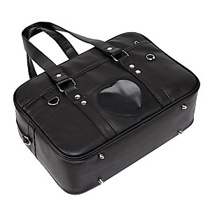 Chillpaper Large Japanese Shoulder Bag Kawaii Aesthetic Bookbag,Messenger Bag with Pink Pompom Stripe Strap (A3 Big Size,Black Heart Window Pocket)