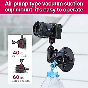 ULANZI SC-02 Suction Mount Magic Arm Bracket for DSLR Cameras for GoPro Action Camera Video Shooting