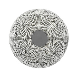 English Home Large Ottoman Foot Stool, Knitted Foot Rest, Round Pouf Chair, Modern Living Room Furniture Bean Bag, Room Decor, Bedroom Footstool, Boho Pouffe, Home Decor Poof, 20" W x 15" H, Ecru