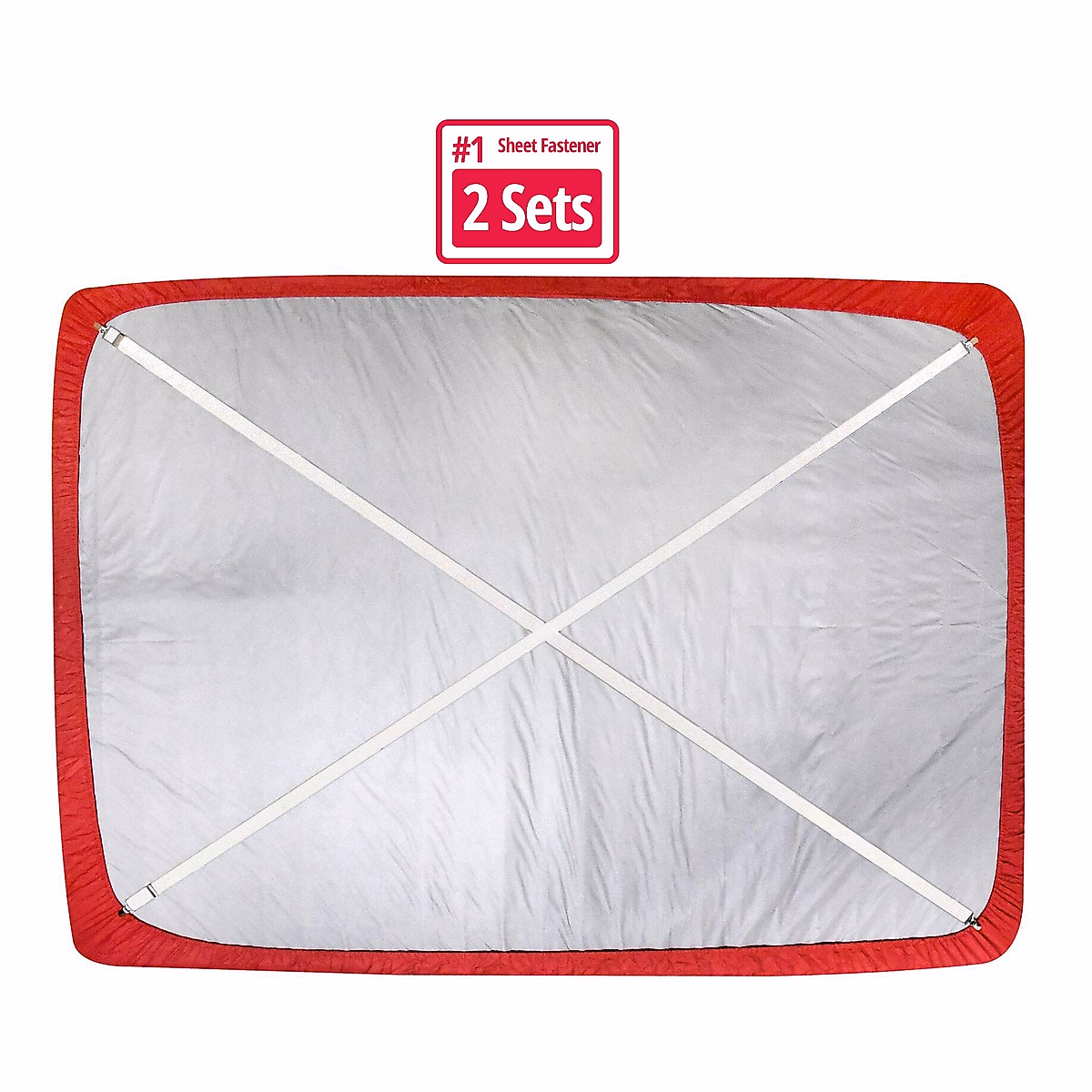 Hold’Em Bed Sheet Fastener Suspenders - Heavy Duty USA Made, Adjustable,Straight or Crisscross Keep Sheet SNUG Without Slipping Sheet Strap Holder Clips-2 pc. Adjustable White 2 Set