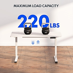 FLEXISPOT Stand Up Desk 3 Stages Dual Motor Electric Standing Desk 48x30 Inch Whole-Piece Board Height Adjustable Desk Electric Sit Stand Desk(White Frame + White Desktop, 2 Packages)