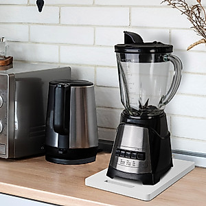 MissionMax White Bamboo Appliance Sliding Tray: Streamline Your Kitchen Counter Top with a Roll-out Shelf for Standard US Coffee Maker & Small Appliances, Fits Perfectly Under Cabinet