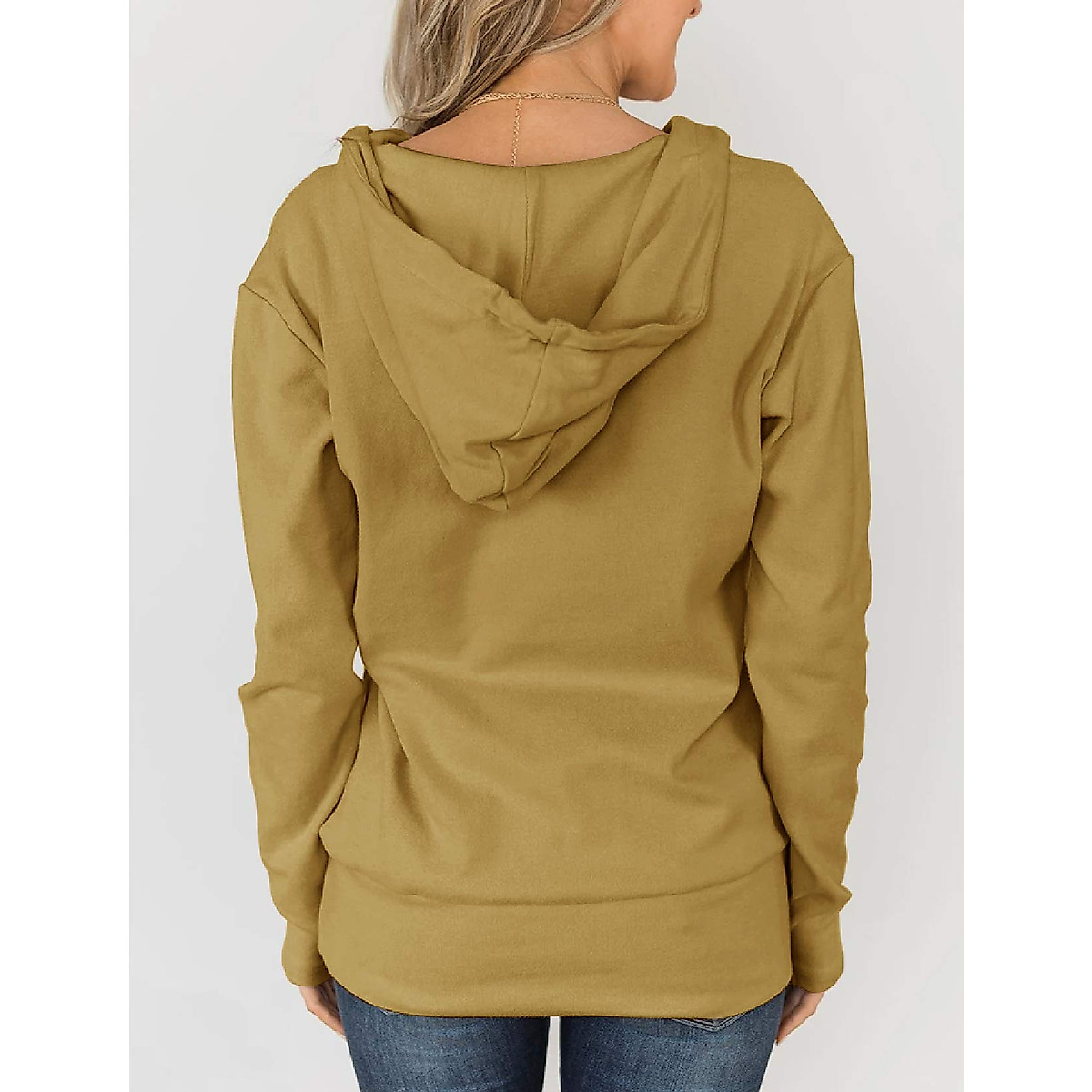 Fallorchid Womens Quarter Zip Pullover Hoodies Casual Long Sleeve Sweatshits with Pocket (Ginger, Small)