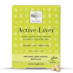NEW NORDIC Active Liver | Daily Liver Supplement | Milk Thistle, Artichoke & Turmeric | for Men and Women | 30 Count (Pack of 1)