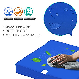 9 Pack Patio Cushion Covers Set Outdoor Furniture Cushion and Pillow Cover Replacement Fit for 5 Pieces 4-Seater Wicker Rattan Patio Sectional Sofa Chair Couch Set,Royal Blue-Cover Only (Large)