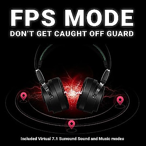 XPG Precog Gaming Headset with Mic Hi-Fidelity Dual Drivers 7.1 Virtual Surround Sound (XPG Precog), One Size