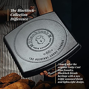 Lodge Blacklock 12 Inch Triple Seasoned Cast Iron Grill Pan - Lightweight Design - Natural, Non Stick Pans - Cast Iron Square Grill Pan - Lasts 100 Years