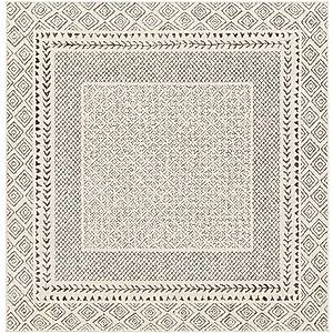 Livabliss Melodie Boho Farmhouse Area Rug,6'7" Square,Beige