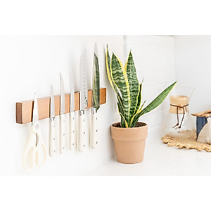 Acacia Wood Stronger Magnetic Knife Holder for Wall (16” x 2” x .78”) - Magnetic Knife Block- Adhesive Knife Magnetic Strip - Easy-to-Install Kitchen Utensil and Holder for Modern Kitchen Knife Holder