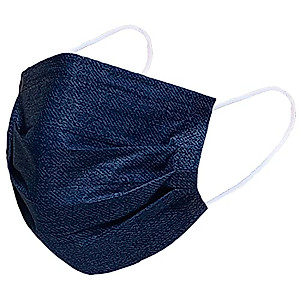 Blue Denim Safety Mask 3 Layer Protection Disposable Face Mask Melt-Blown for Adults 50 pcs
