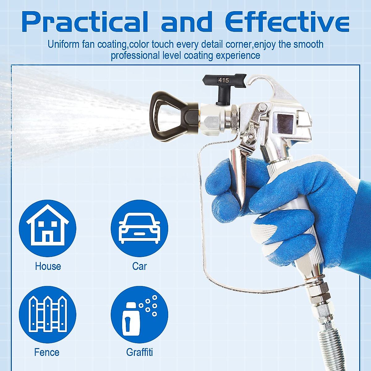 Zhengmy 12 Pcs Spray Tips Airless Paint Sprayer Reversible Tip Nozzles for Spraying Machine Accessories, 109,111,209,211,311,315,411,415,515,517,621,623