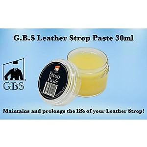 G.B.S Leather Strop 30ml Conditioning Paste Professional Hone and Sharpen your Shaving Razor, blade, knives, cutlery and tools- Leather Balm