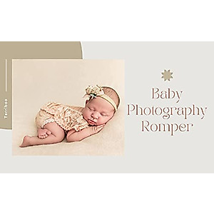 Terriboo Newborn Photo Shooting Prop Baby Girl Romper Infant Photography Outfit with Matching Flower Headband (Pink)