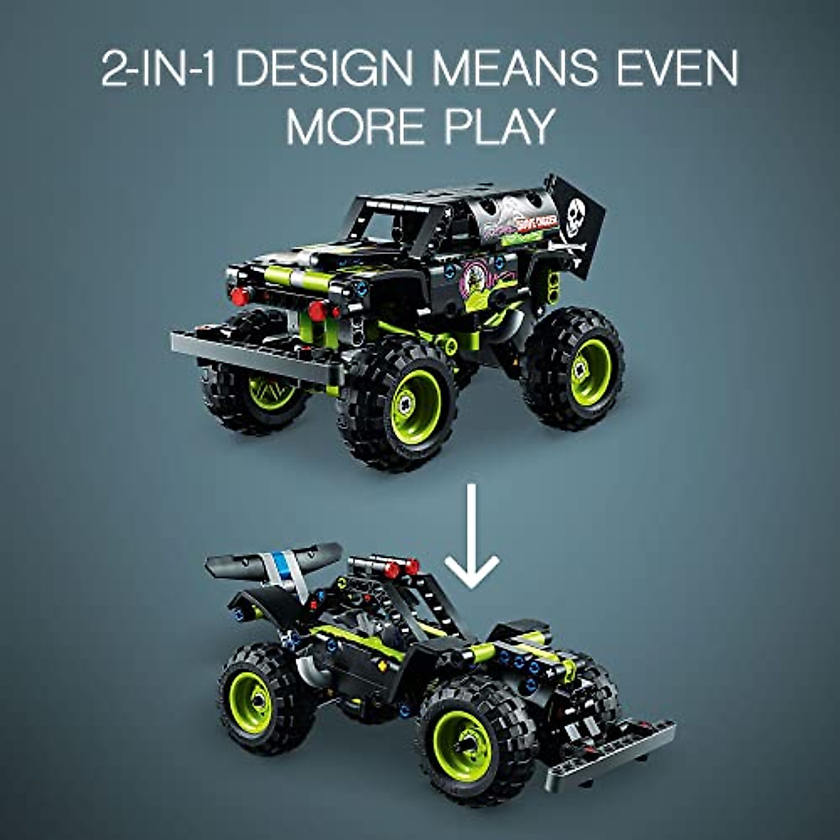 LEGO Technic Monster Jam Grave Digger 42118 Set - Truck Toy to Off-Road Buggy, Pull-Back Motor, Vehicle Building and Learning Playset, Gift for Grandchildren or any Monster Truck Fans Ages 7 and Up
