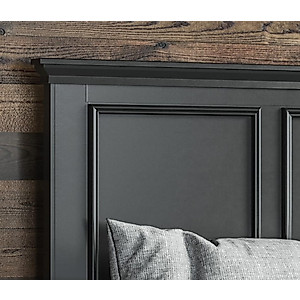 Home Styles Bedford Black Queen Headboard with Raised Panels, Picture Frame Moldings, and Clear Coat Finish