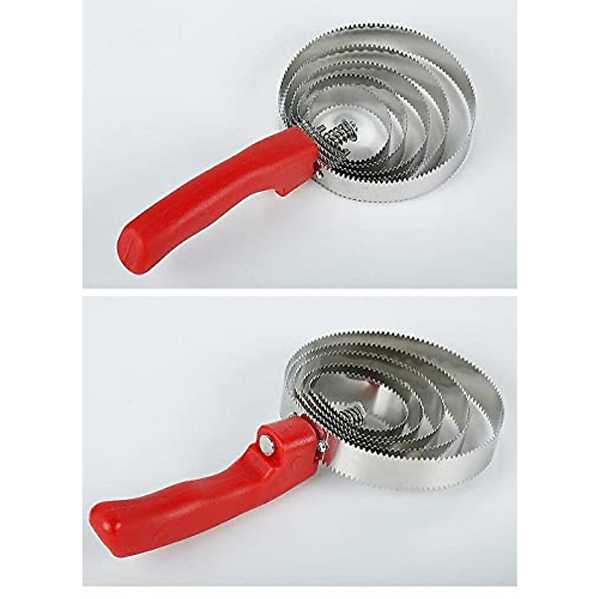 SHXZHOJHUA One Piece 6-Ring Large Size Ox, Sheep and Horse Stainless Steel Reversible Serrated Comb 9 Oz Heavy with Soft Touch Handle