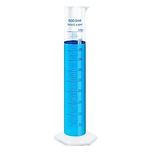 500ml Plastic Measuring Graduated Cylinder, Polypropylene Plastic, 2-Sided Marking, Ideal for Science, School and Home Lab, HUAOU, Pack of 1