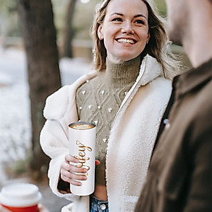 Qtencas Valentine's Day Gifts for Wife Bride Skinny Tumbler, Wifey Stainless Steel Insulated Tumbler, Wife, Bride, Bride to be Her Birthday Wedding Engagement Bridal Shower Tumbler(White, 20 oz)