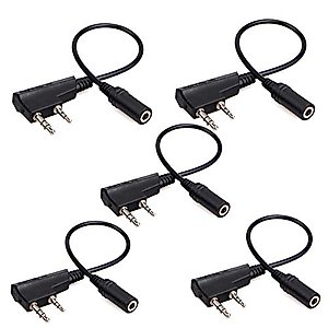 Retevis Earpiece Adapter for Walkie Talkie,2 Pin to 3.5mm Headset Adapter Only Compatible RT22 RT21 RT27 RT7 H-777 H777S RT18 RT19 RT22S(Not Fit for Other Brand) 2 Way Radio (5 Pack)