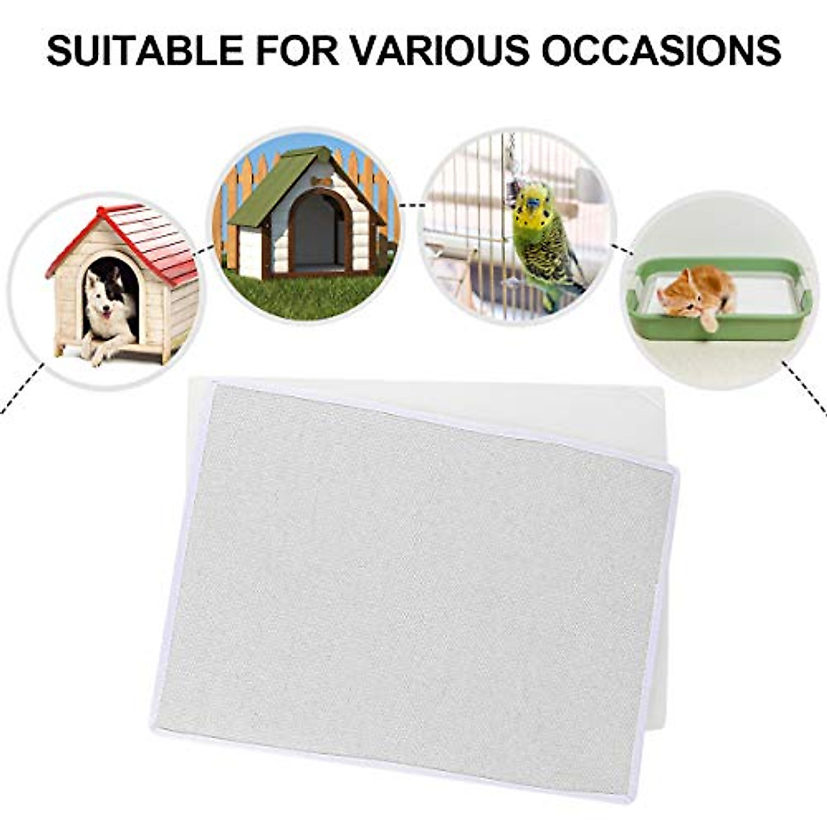 POPETPOP Cat Litter Box Liners 100pcs Disposable Bird Cage Liners Papers Non-Woven Absorbent Parrot Cages Cushion Pad Mat Accessories (White) Bird Paper Pad